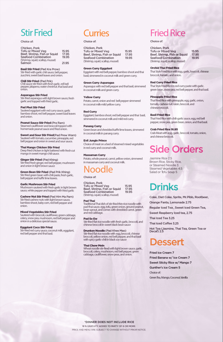 Menu - Orchid Thai Restaurants